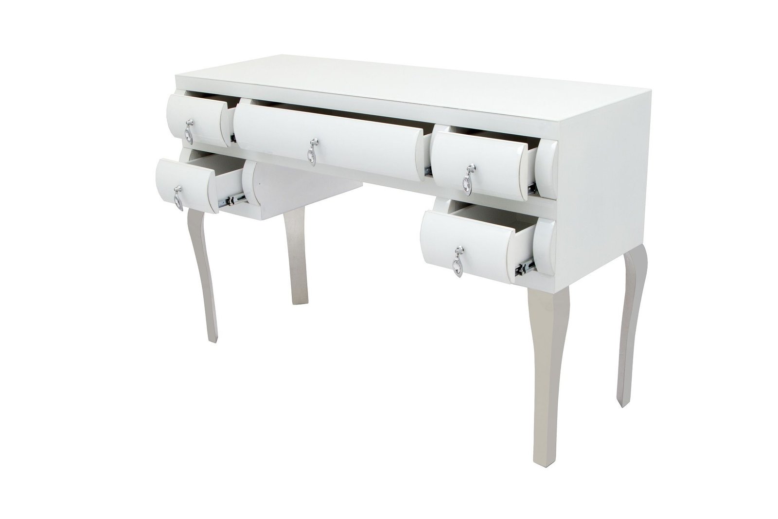 White Curved Mirrored Dressing Table - Cash And Carry Beds