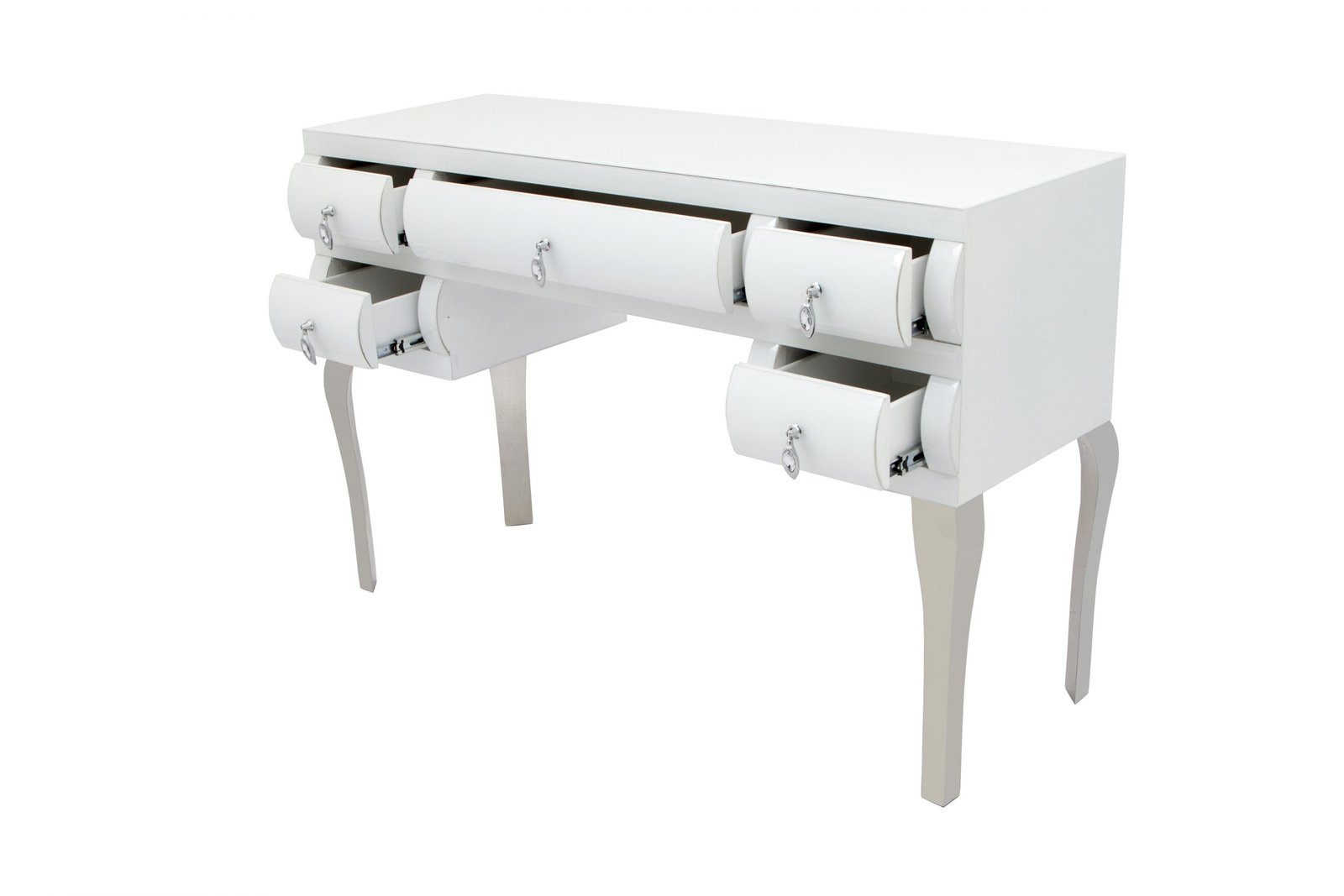 White Mirror Curved Dressing Table - Cash And Carry Beds