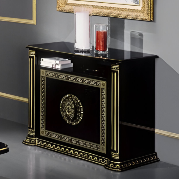 Versace Rosella Style 2 Door SideBoard – Hifi Unit Black-Gold by H2O ...